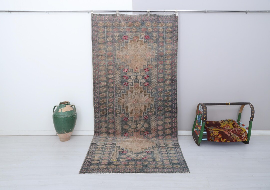 4x9 Rug, Handmade Rug, Wool Rug, Turkish Vintage Rug,oushak Rug,vintage ...