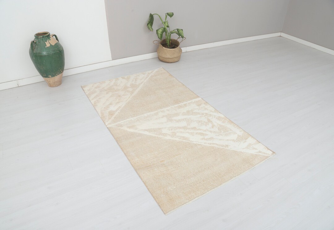 1960's Vintage Rug, Modern Vintage Rug, Rug for Office, 4x6 Handmade ...