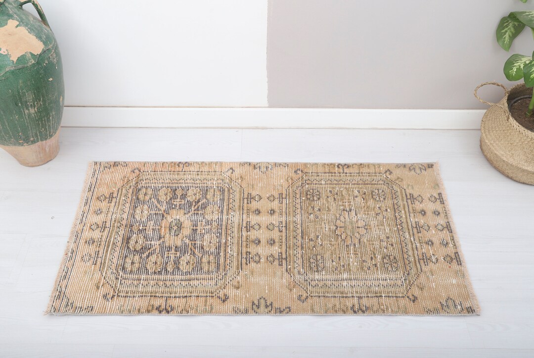Geometric Mini Rug, 2x4 Door Mat,mini Turkish Rug,bath Mat Rug,door Mat ...