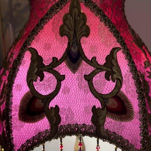 Handmade Victorian-style Maximalist Beaded Lampshade With Red and ...