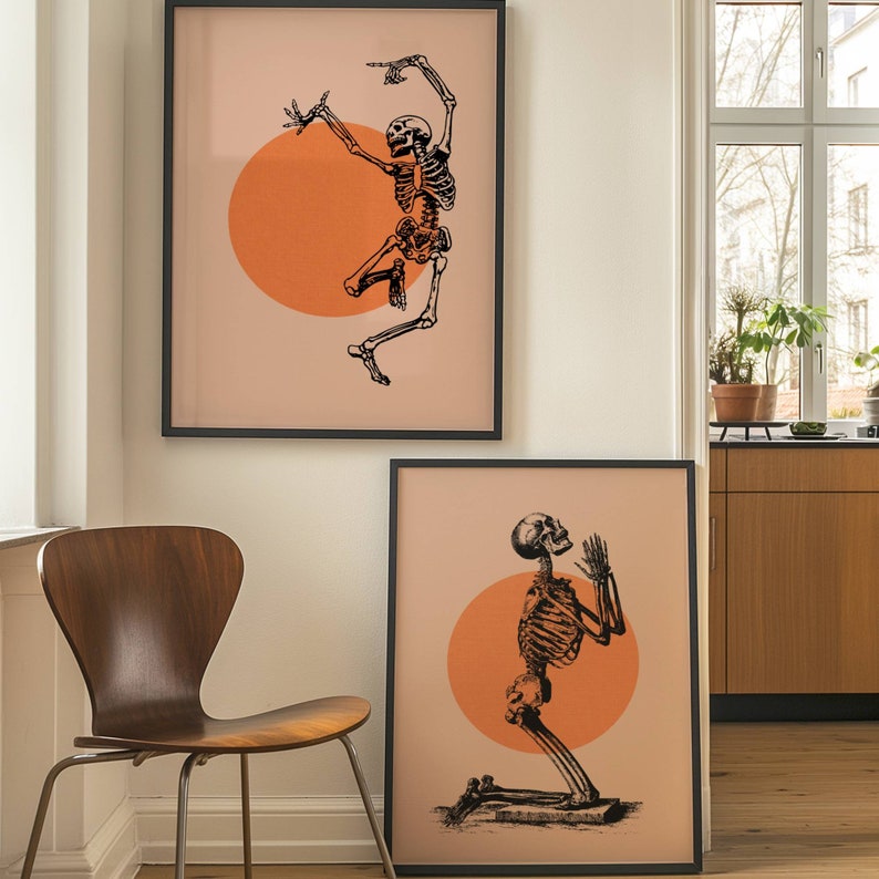 Printable Praying Skeleton Printable Halloween Printable Wall Art ...