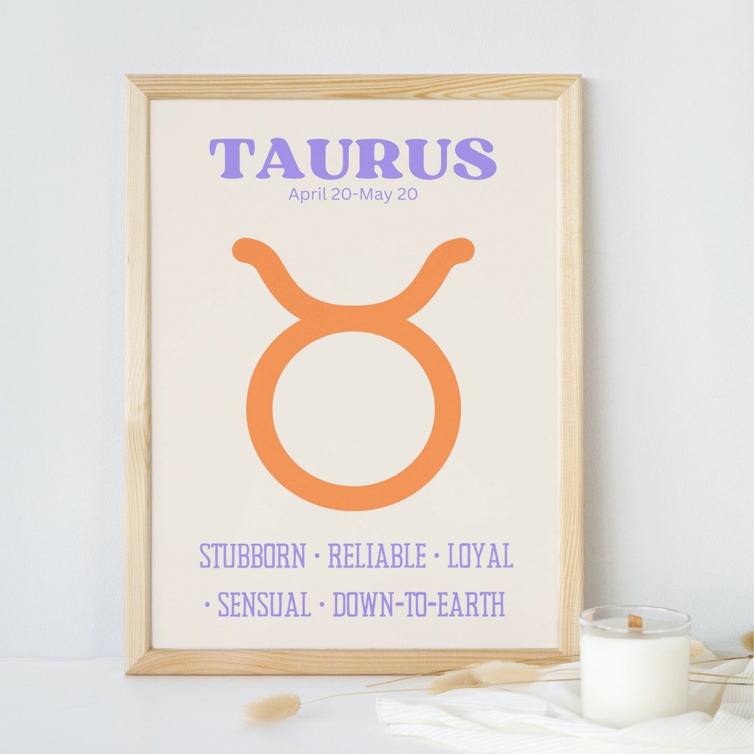 Taurus Wall Art Taurus Print Taurus Art Print Zodiac Poster - Etsy