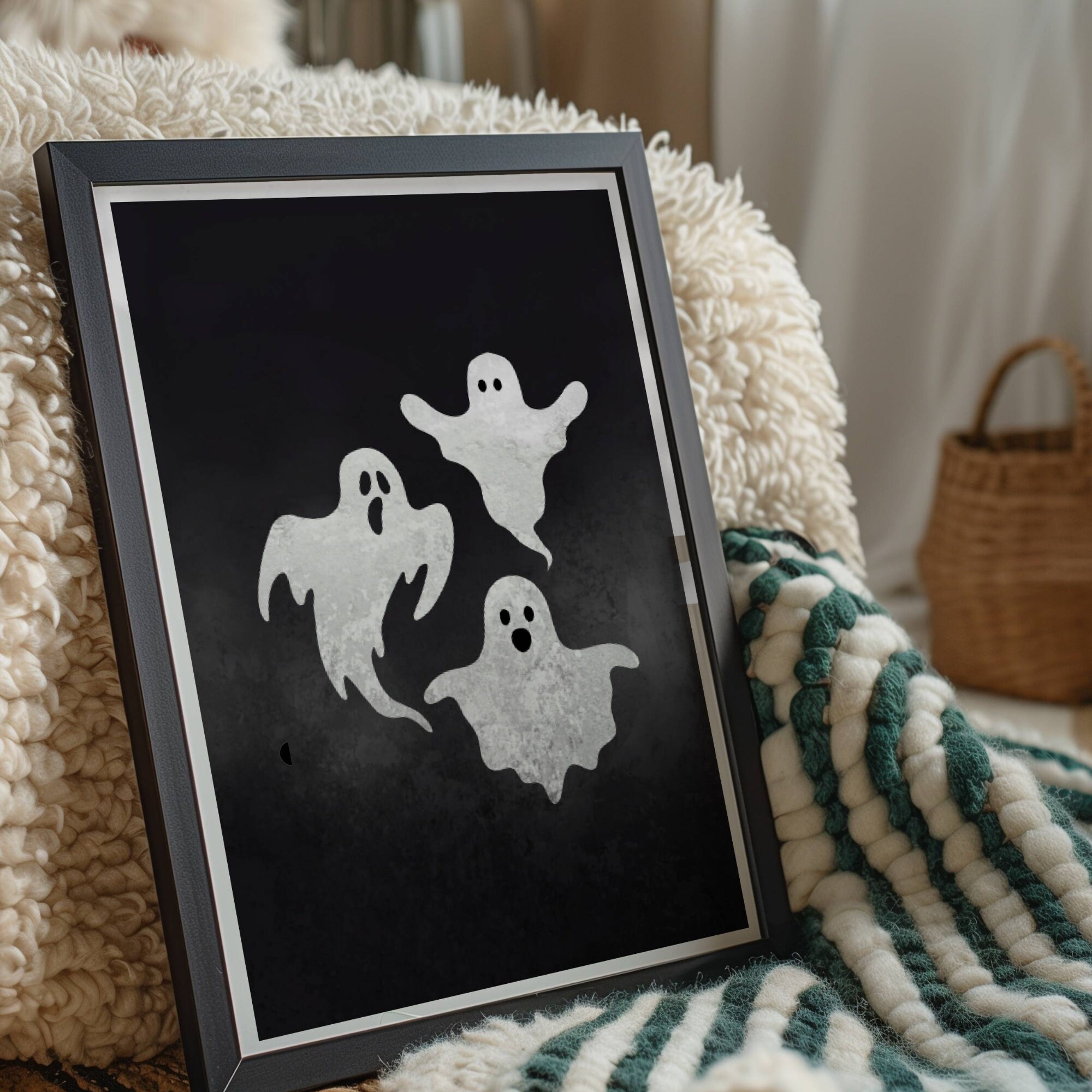Cute Ghost Boo Print Trendy Halloween Decor Cute Halloween Print ...