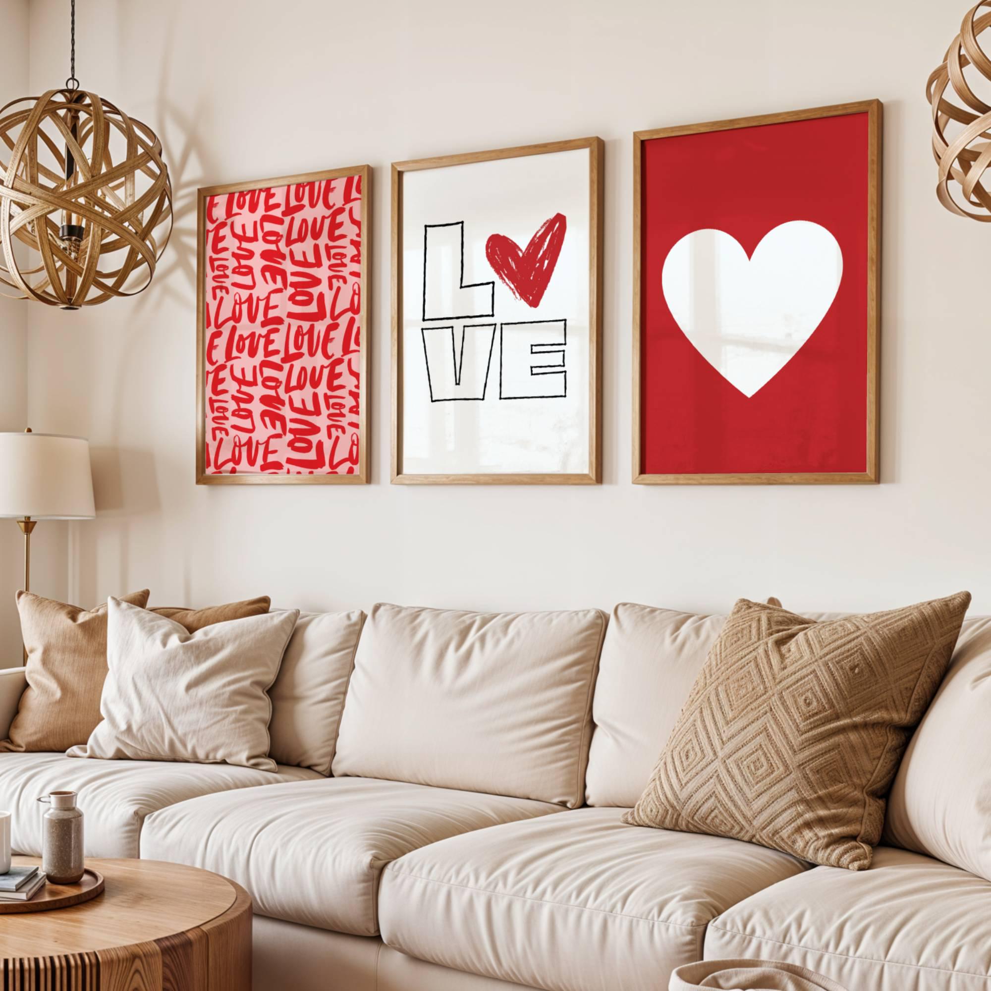 Valentines Day Gallery Wall Art Bundle Set of 8 Valentines Day Decor ...