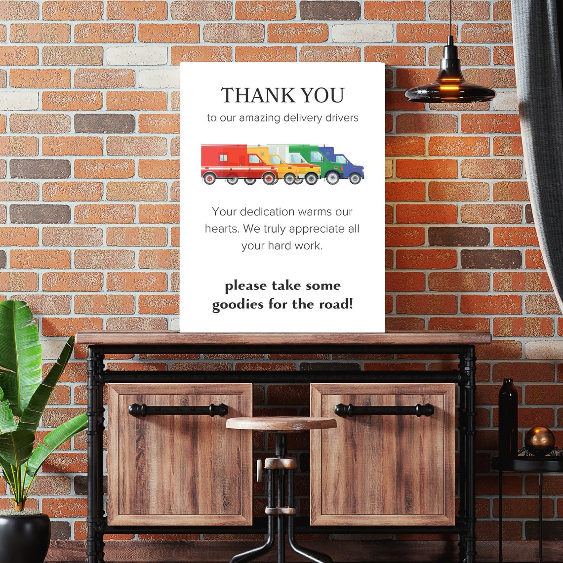 Delivery Driver Thank You Sign Printable Take a Treat Sign Delivery ...