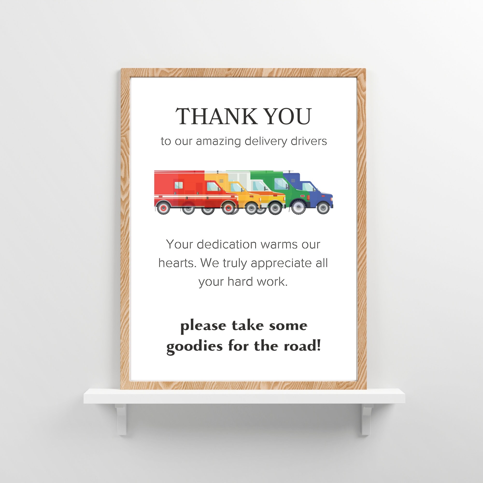 Delivery Driver Thank You Sign Printable Take a Treat Sign Delivery ...