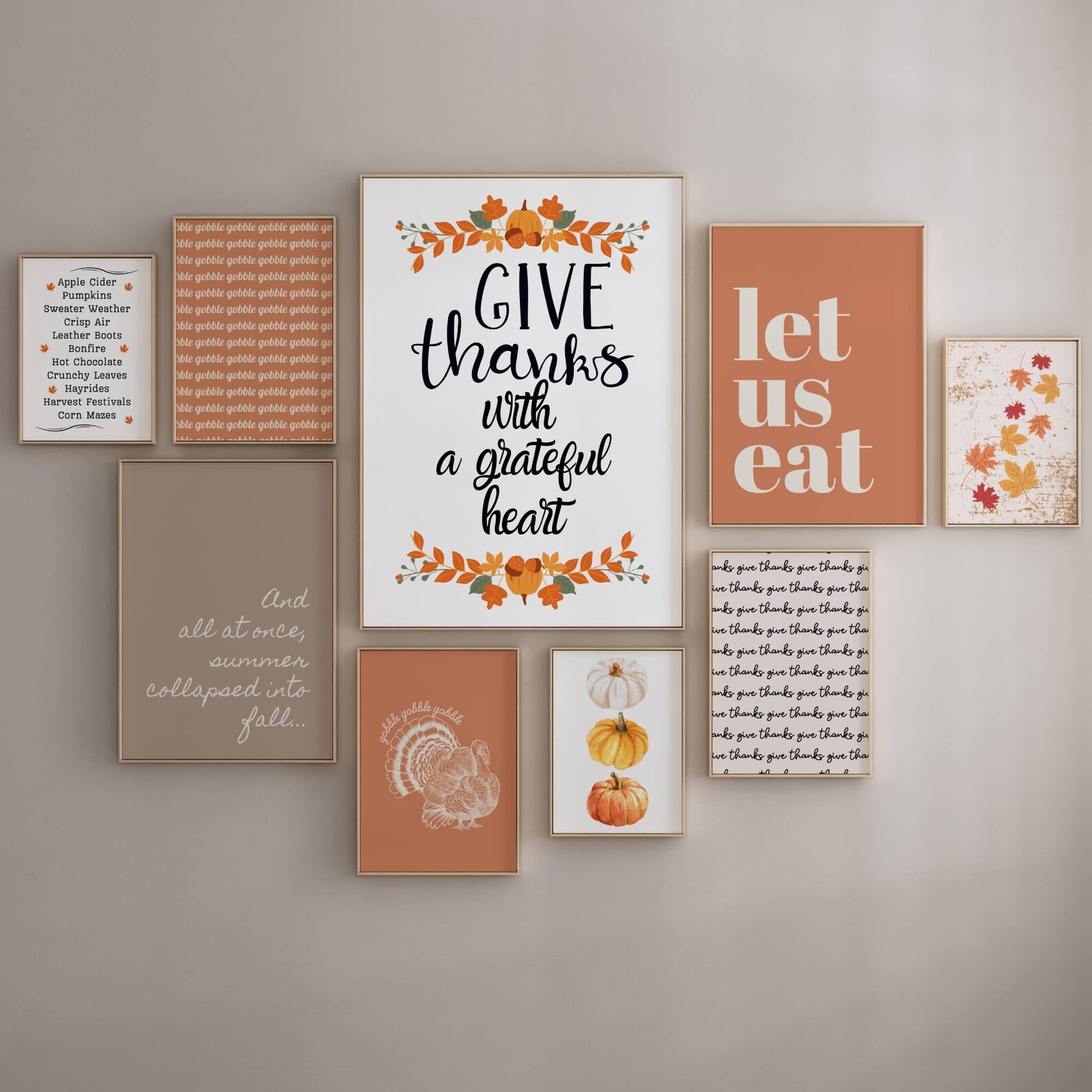 Fall Prints Autumn Decor Set of 25+ Gallery Wall Art Printable Fall ...