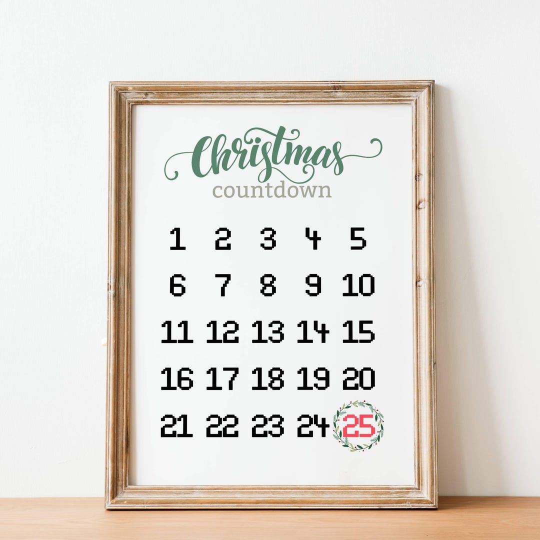 Christmas Countdown Print Christmas Advent Calendar Decor Christmas ...