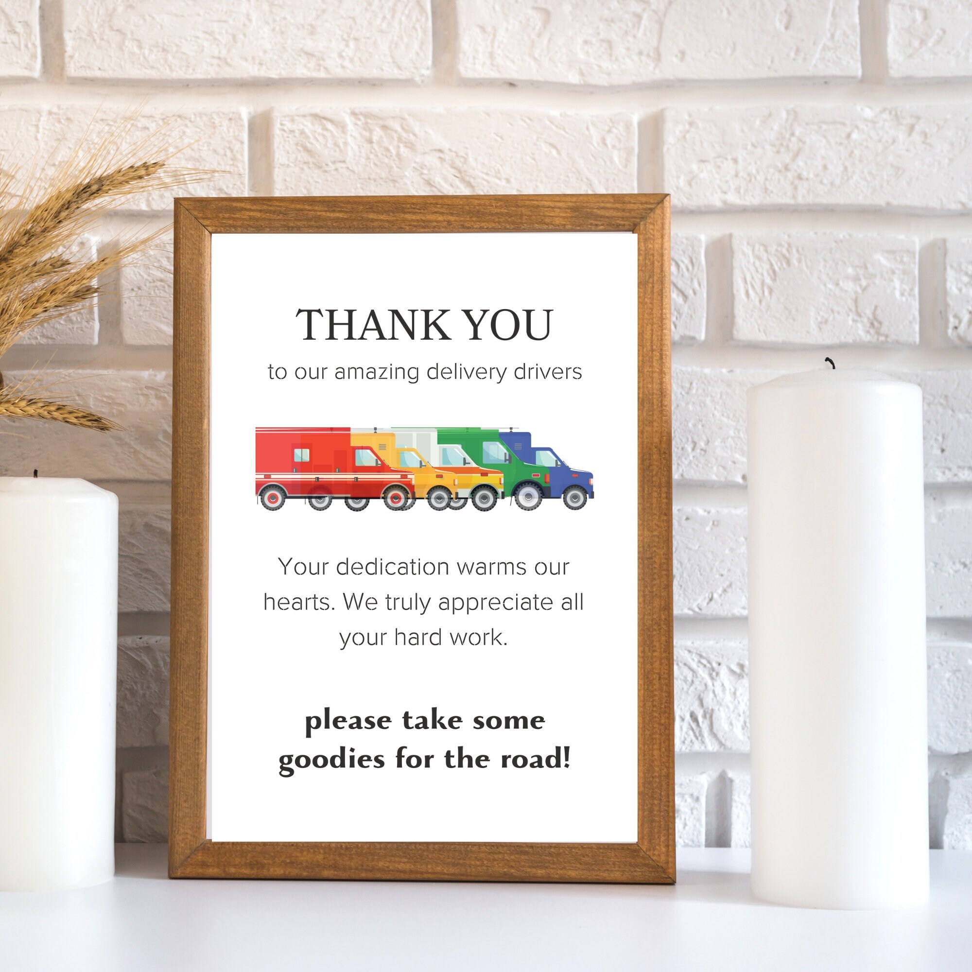 Delivery Driver Thank You Sign Printable Take a Treat Sign Delivery ...