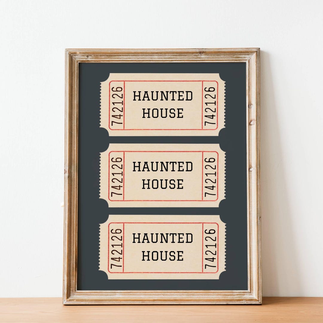Haunted House Ticket Print Haunted House Admission Tickets Trendy ...