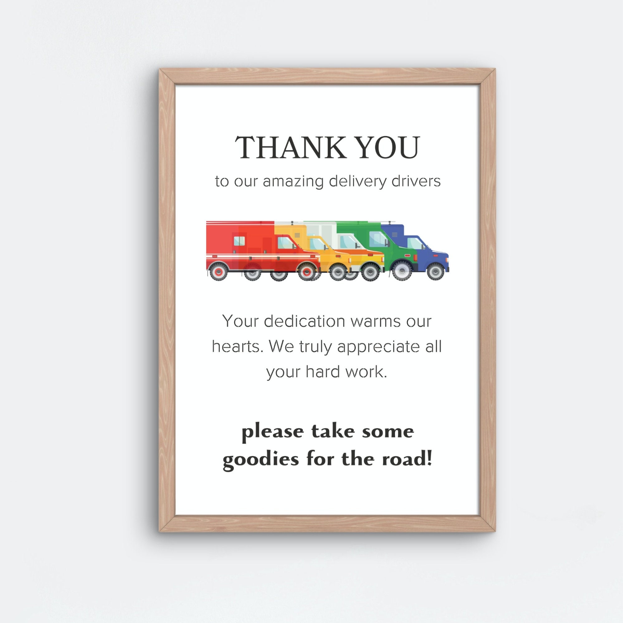 Delivery Driver Thank You Sign Printable Take a Treat Sign Delivery ...