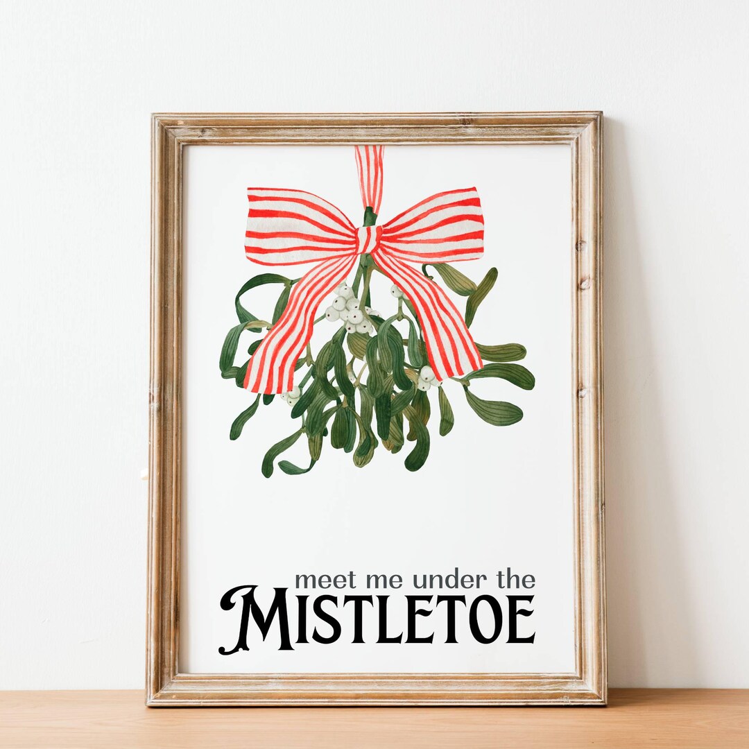 Meet Me Under the Mistletoe Christmas Poster Xmas Wall Decoration ...
