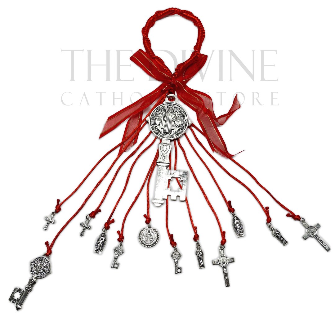 Red Saint Benedict Key Door Hanger - Etsy