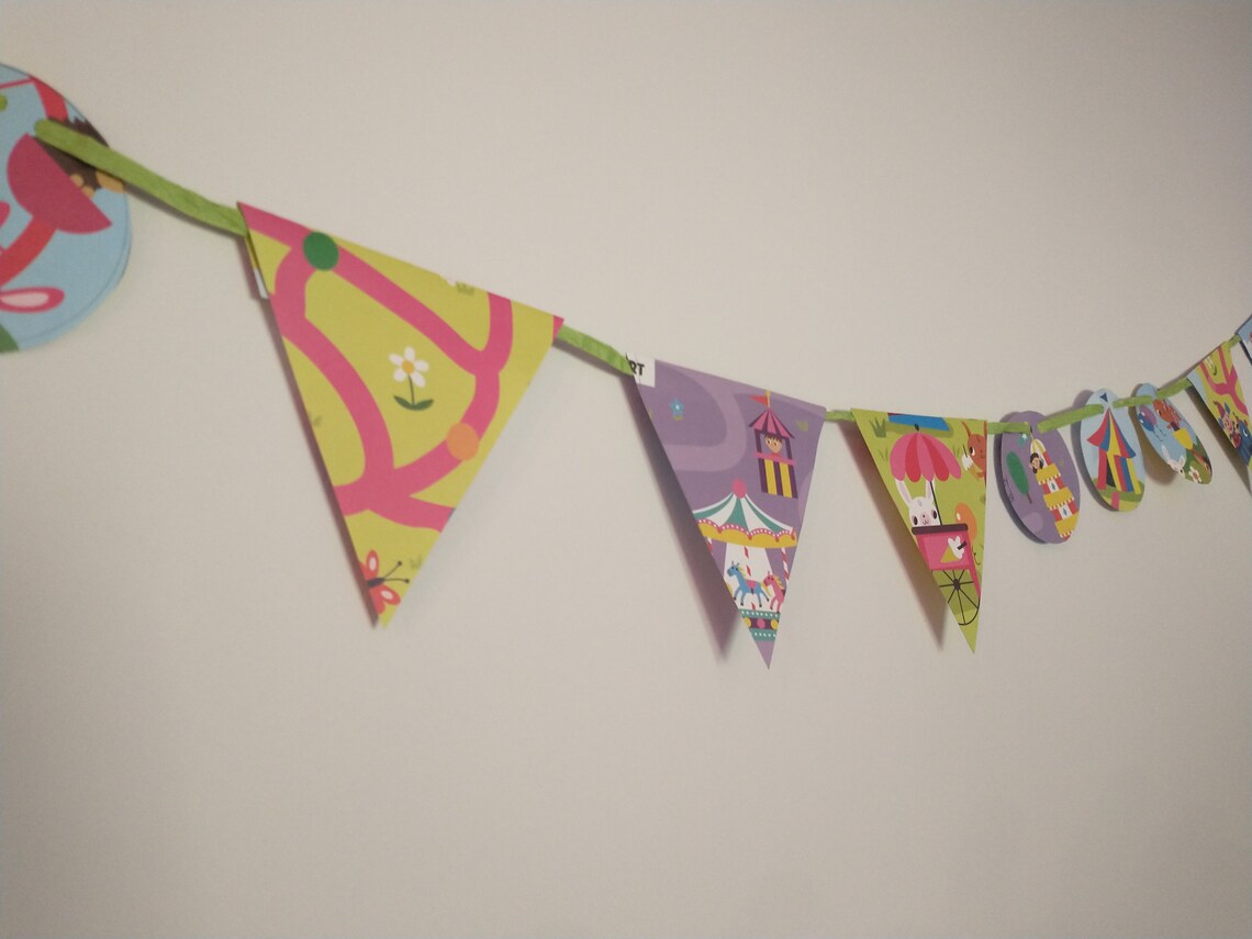 Paper Bunting Fairground Theme. Repurposed / Recycled Children's Book ...