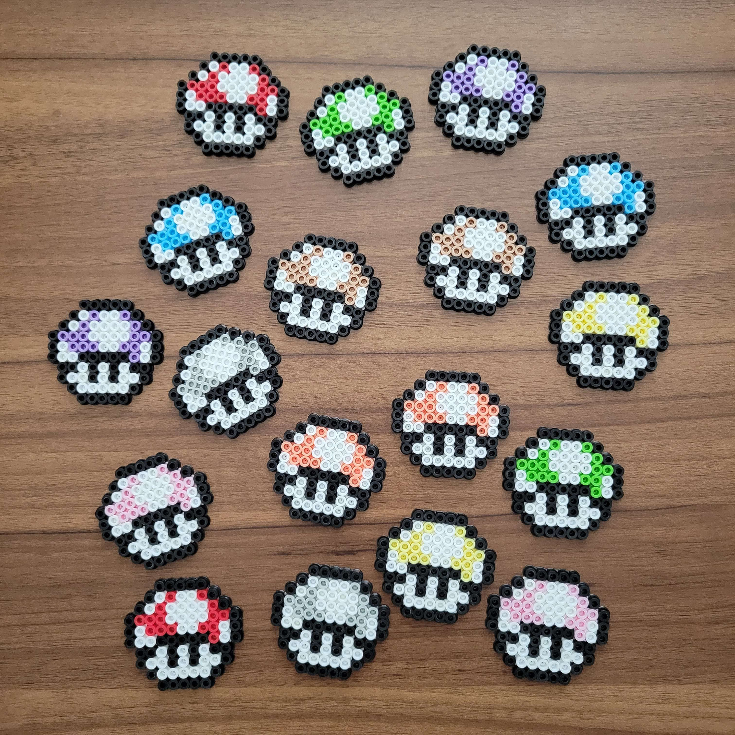 2pcs Mini Mario Mushroom Perler Beads - Etsy