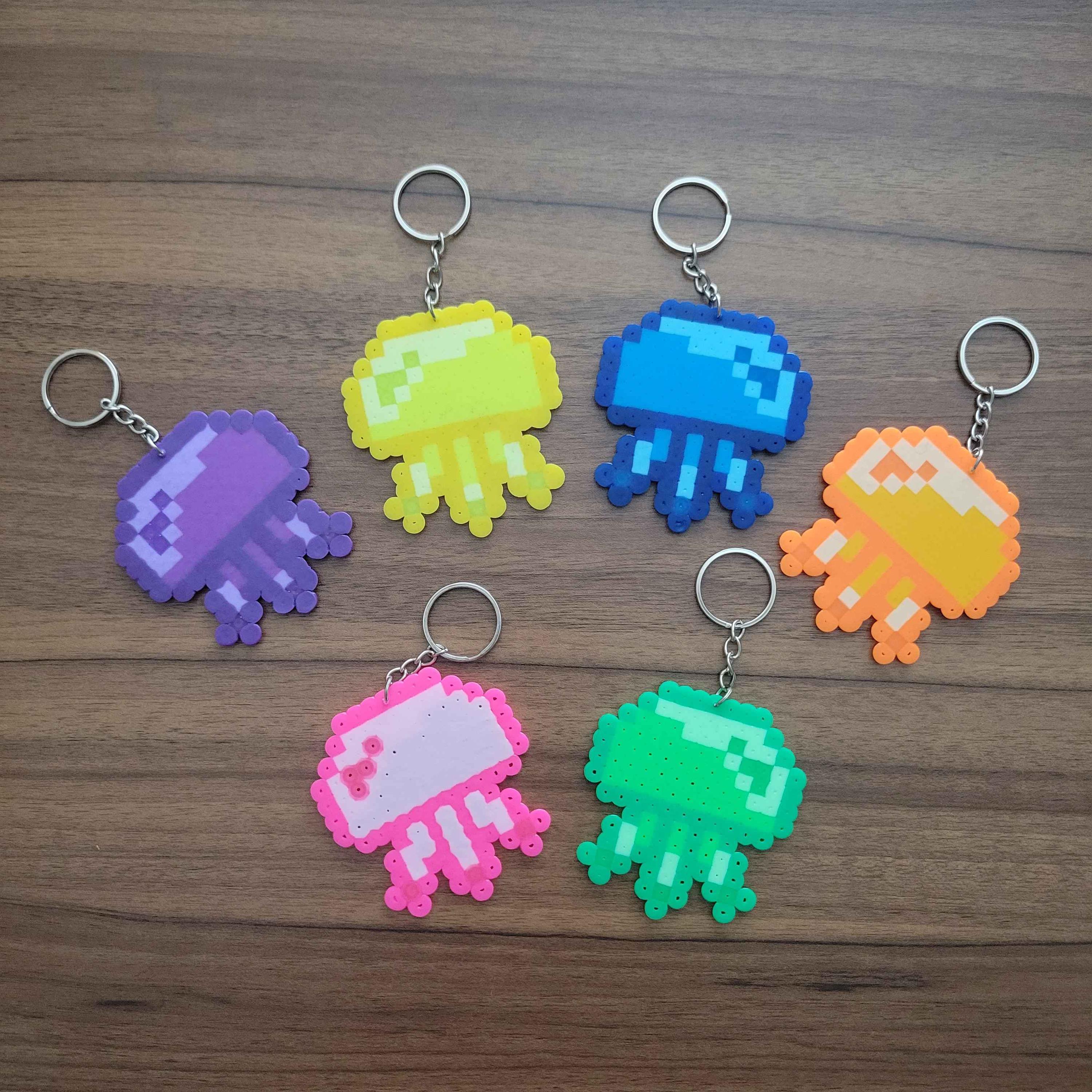 Jellyfish Keychain Perler Beads | Accessory | Decoration - Etsy