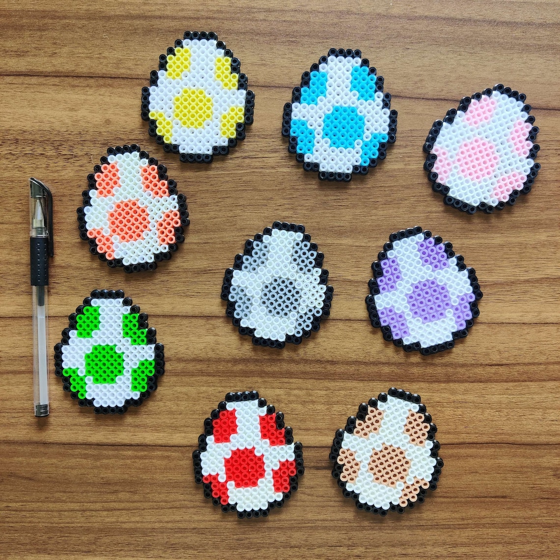 Yoshi Egg Perler Beads Keychain Decoration Accessory - Etsy