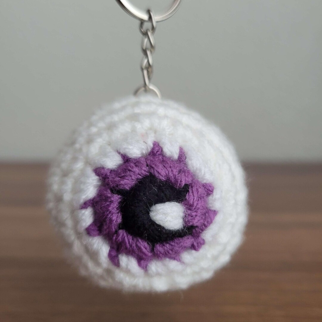 Crochet Purple Eyeball Keychain | Bag Accessory | Decoration ...