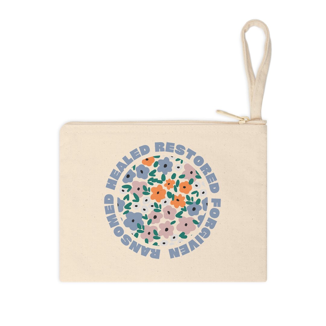 Ransomed Healed Restored Forgiven Hymn Floral Canvas Accessory Zipper ... Ransomed Healed Restored Forgiven Hymn Floral Canvas Accessory Zipper ...