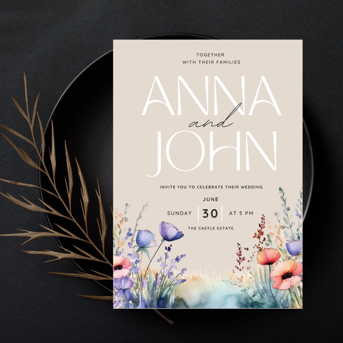 Wildflower Wedding Invite Wildflower Wedding Theme Wildflower Invite ...