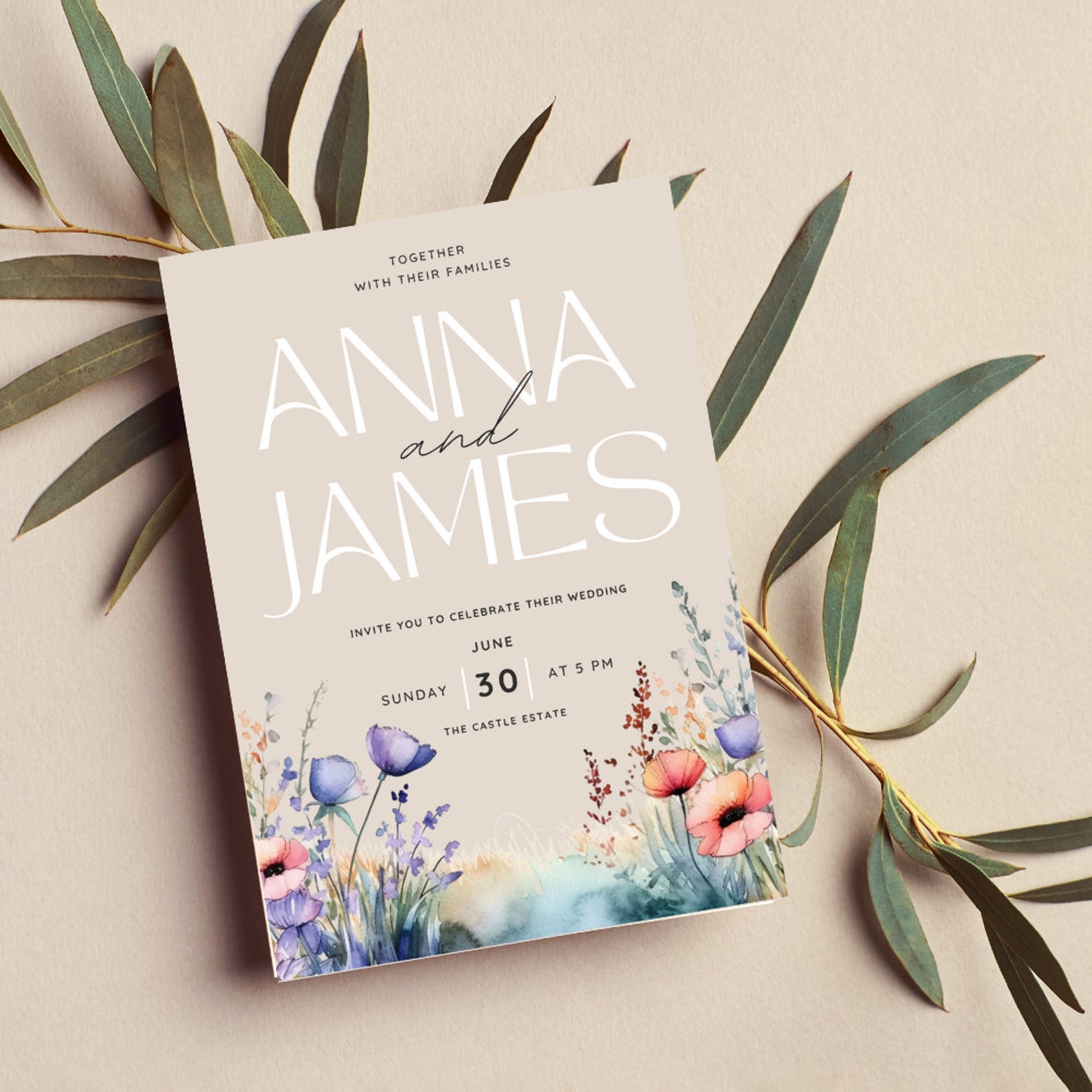 Wildflower Wedding Invite | Wildflower Wedding Theme | Wildflower ...