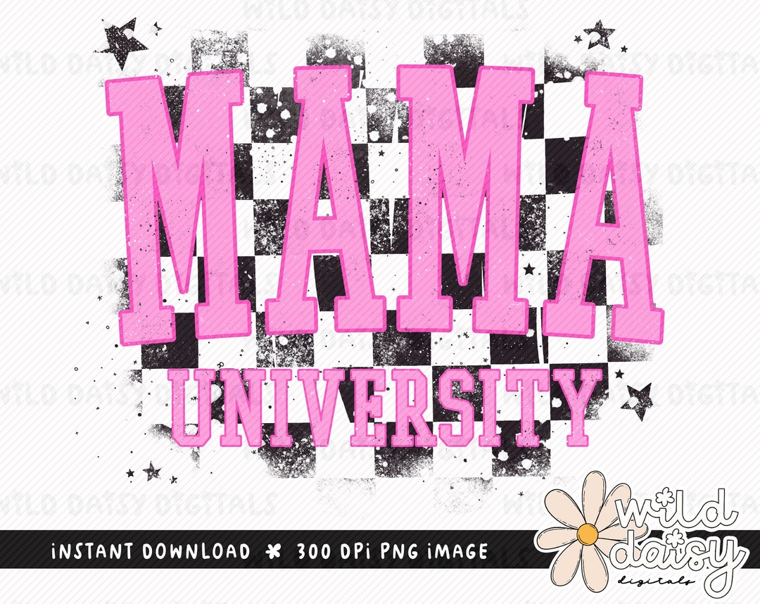 Mama University Checkered Sublimation PNG Distressed Mama - Etsy
