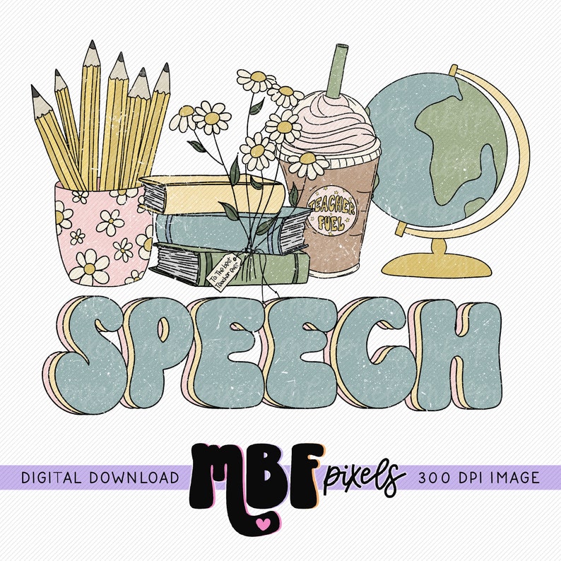 Speech Teacher Sublimation PNG, Teacher Fuel PNG, Back to School, Retro ...
