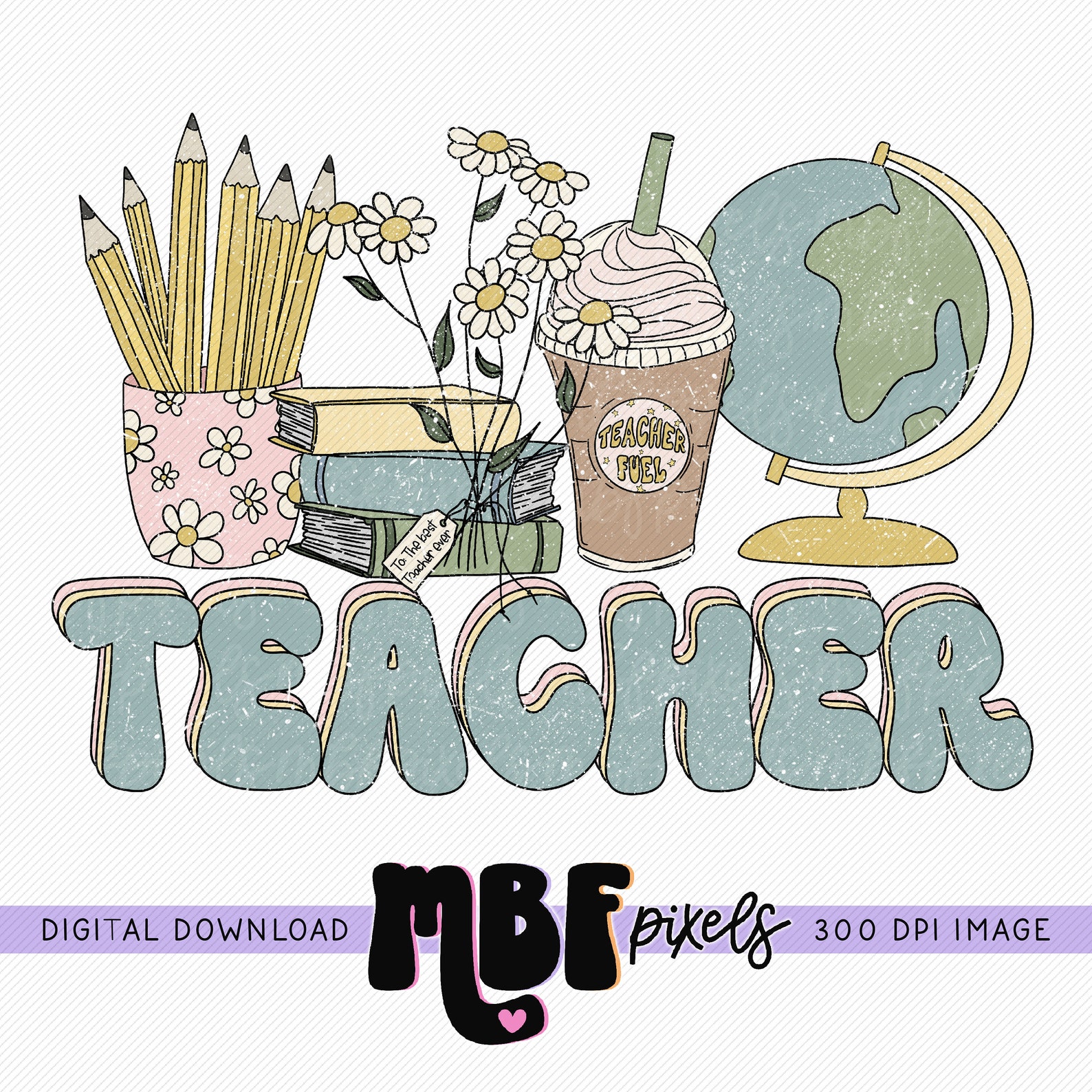 Retro Teacher Sublimation PNG, Teacher Fuel PNG, Back to School, Retro ...