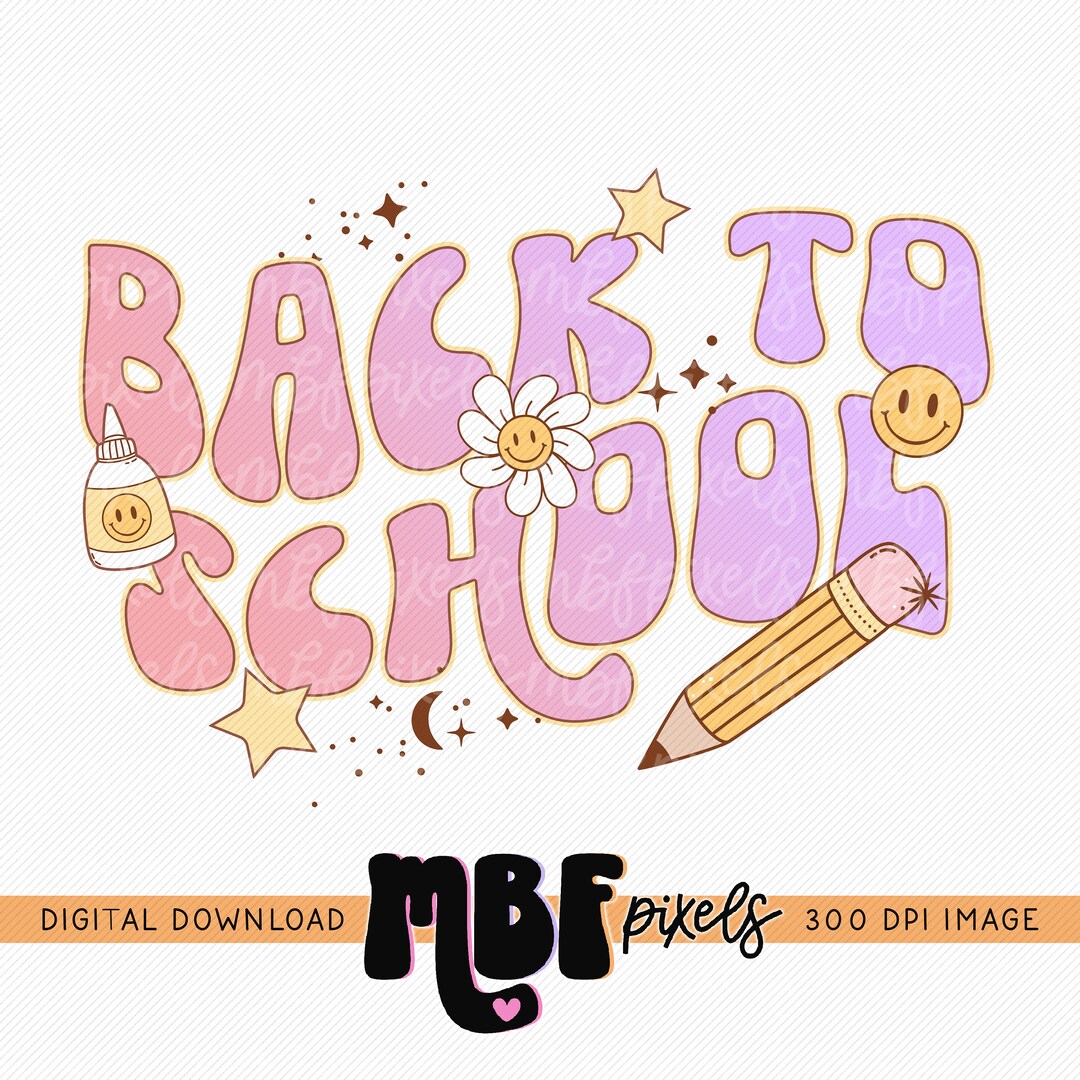 Back to School Sublimation Elementary School, Retro, School Collage ...