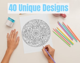 Flower Mandala/zentangle Coloring Page - Etsy