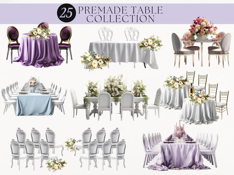 VENUE TABLE Bundle -customizing Event Scene, Furniture Mockup Png ...