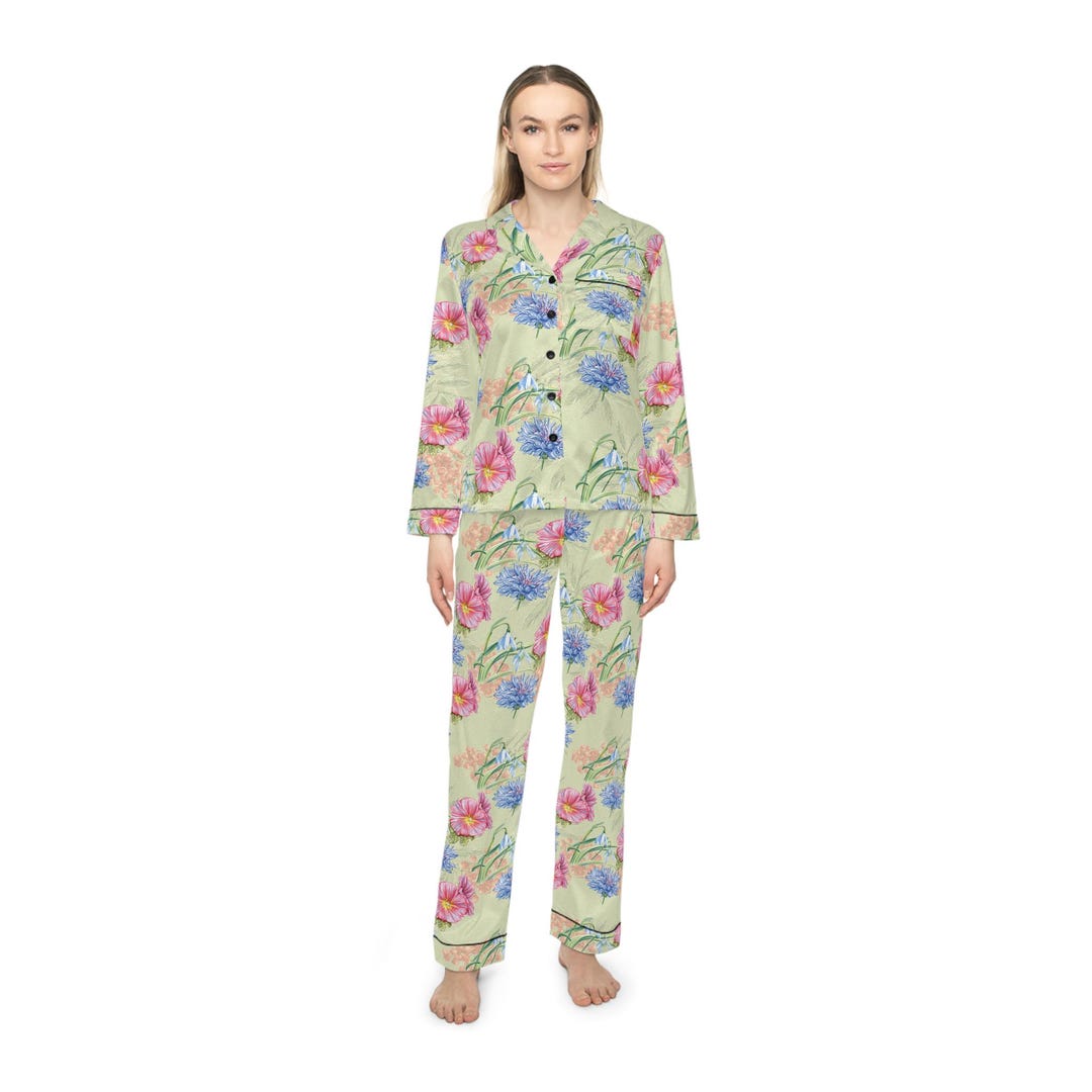 Unique Victorian Garden Luxurious Women's Satin Pajamas (AOP) the ...