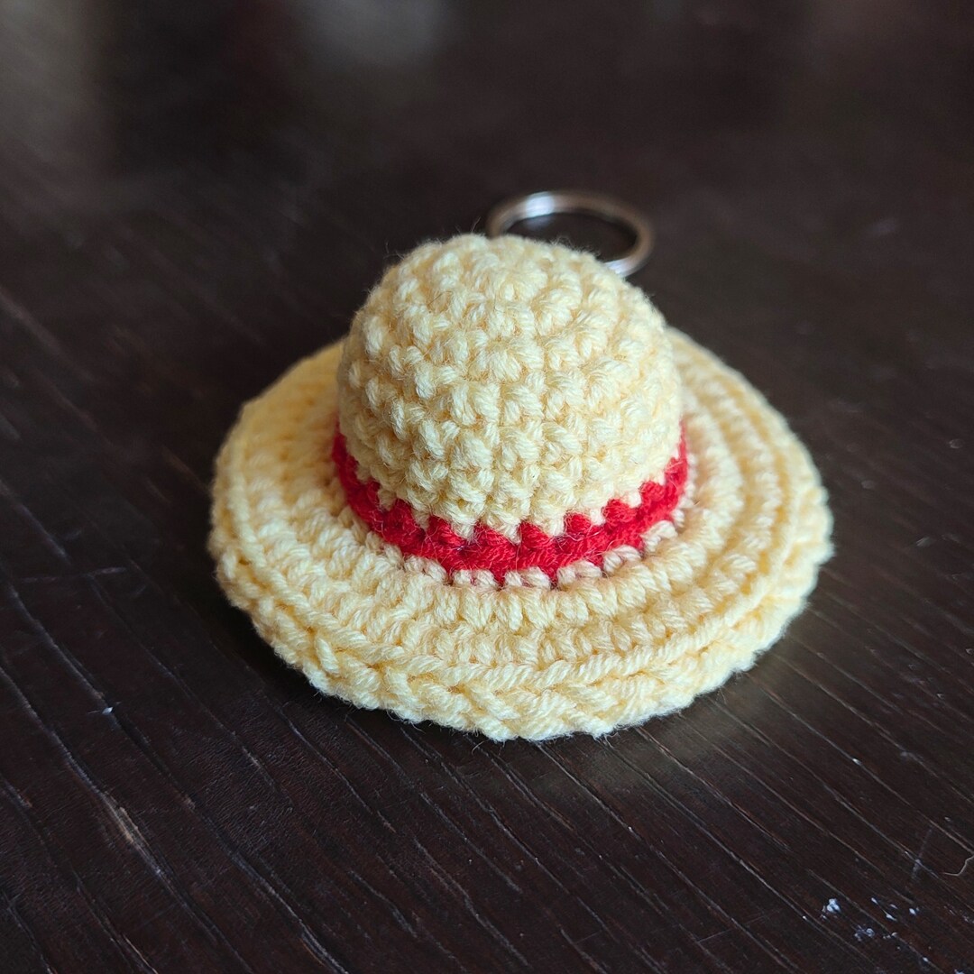 Crochet Strawhat Keychain One Piece Luffy's Hat Keychain - Etsy