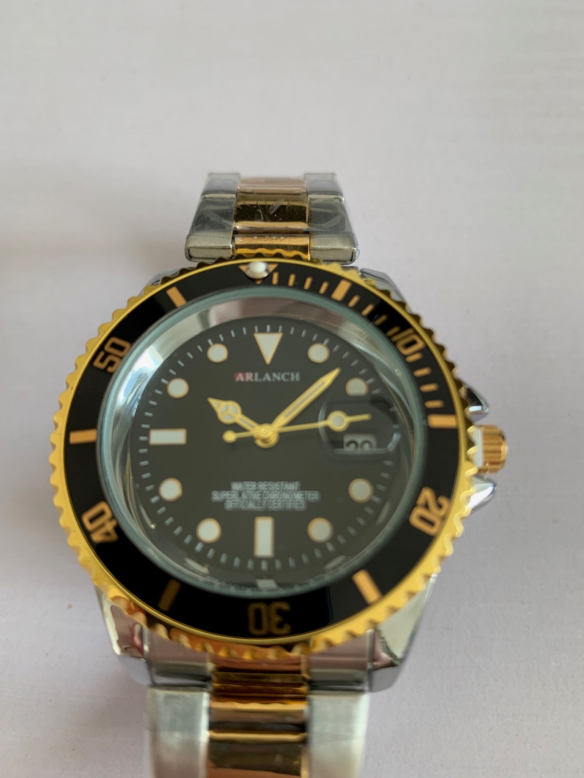 Men's Watch With Two-tone Strap in Gold and Silver - Etsy