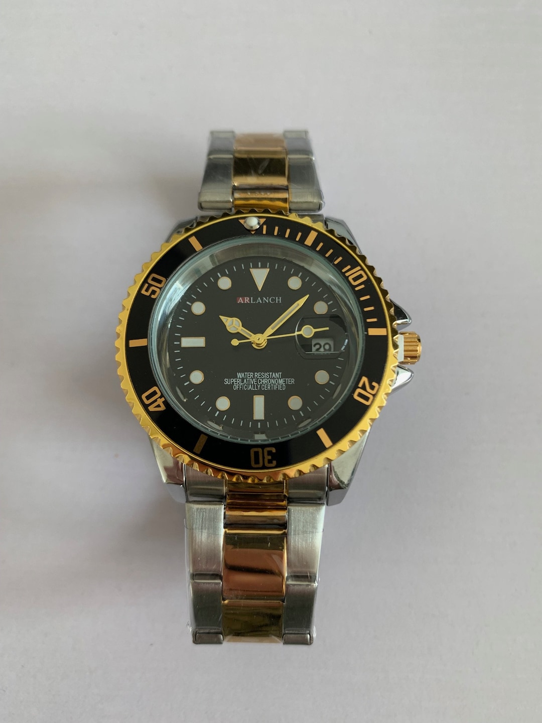 Men's Watch With Two-tone Strap in Gold and Silver - Etsy
