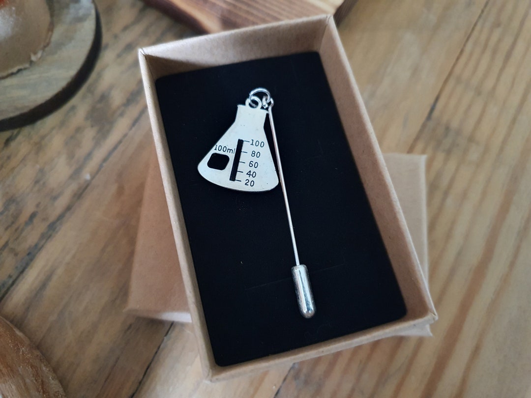 Conical Flask Pin Includes Free Shipping Gift Box and Gift - Etsy