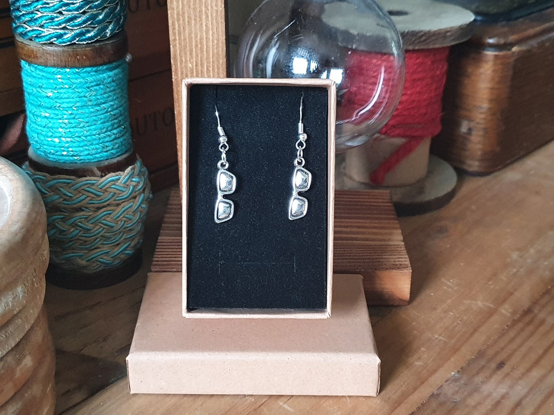 Mini Glasses Earrings With 925 Sterling Silver Hooks | Optician Nurse ...