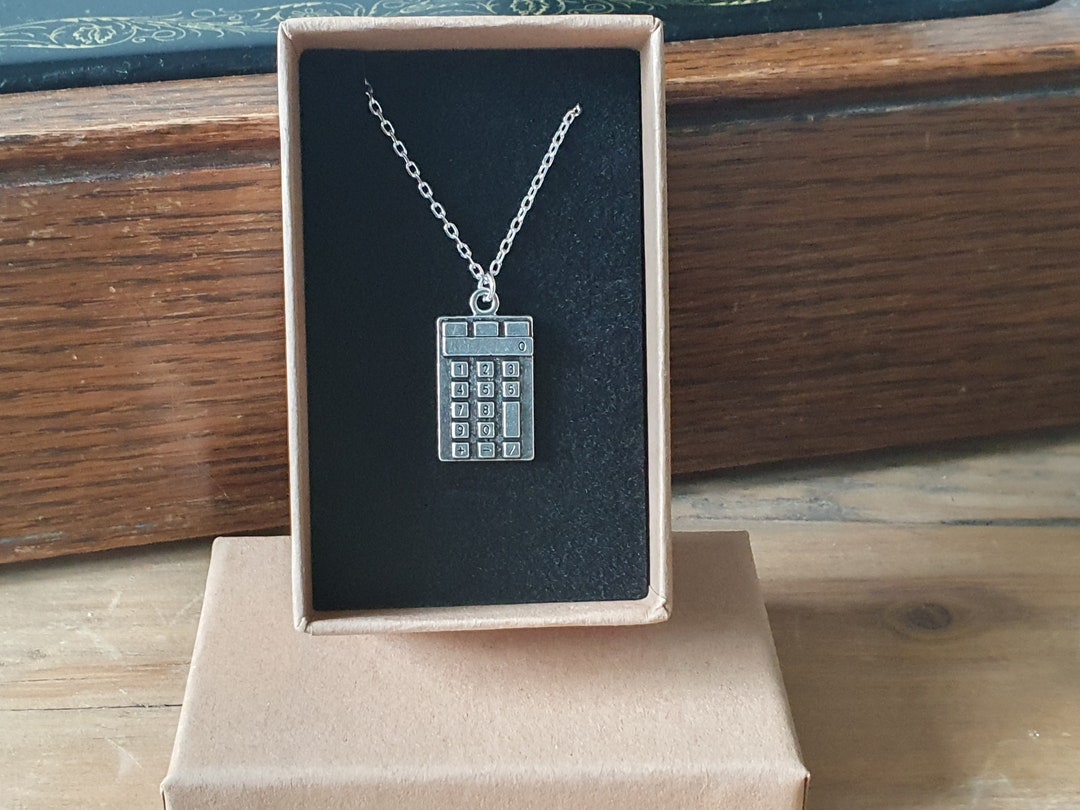 Calculator Necklace 925 Sterling Silver Chain. Includes Free Delivery ...
