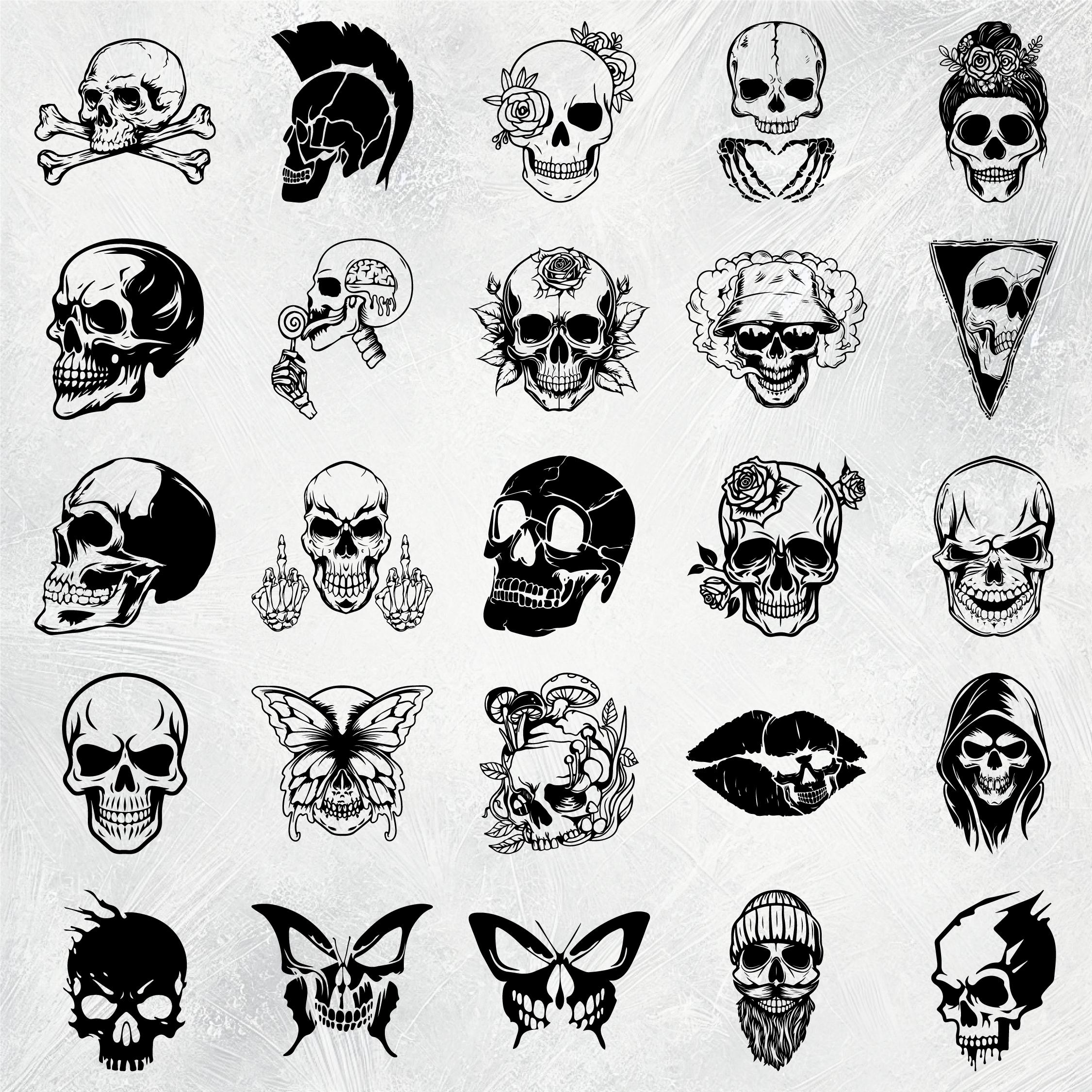 150 Skull SVG Bundle, Skull Svg, Skull Png, Skull Silhouette ...