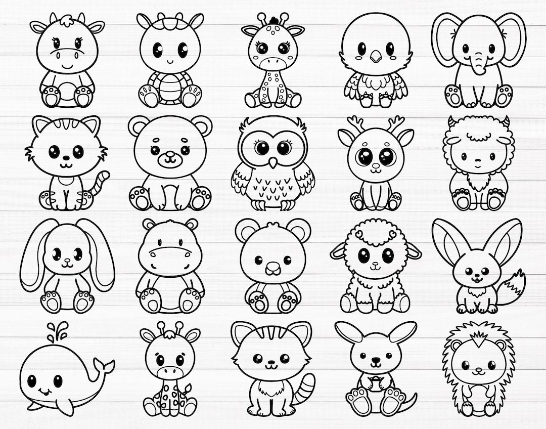 Cute Animals SVG Bundle (100 SVG & PNG Files) Instant Download ...