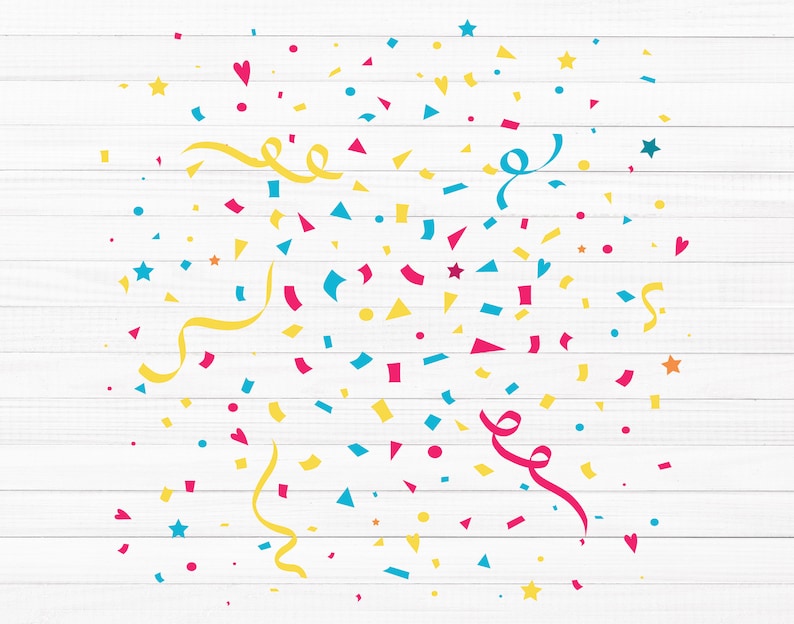 Colorful Confetti Streamers Svg, Confetti Svg, Party Streamer Svg ...