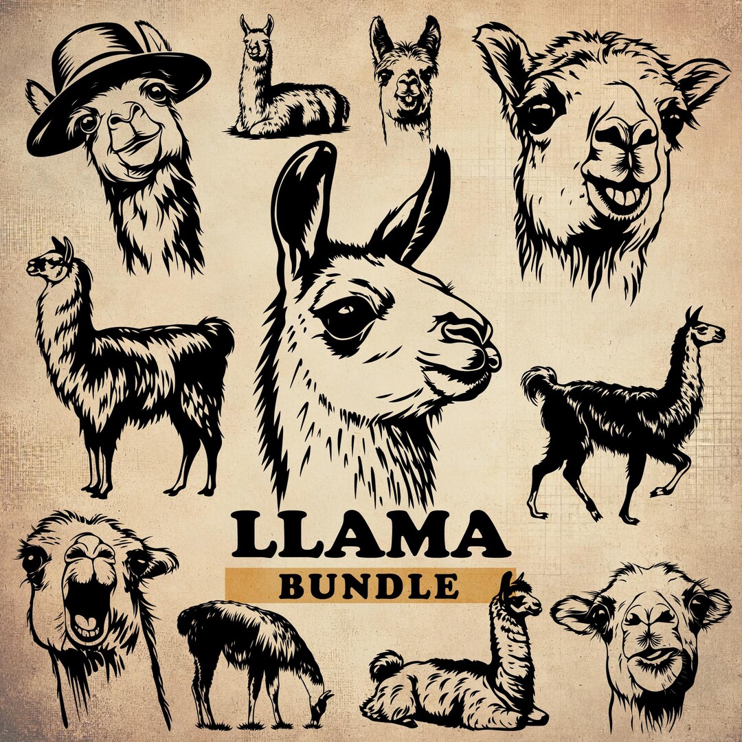 Llama SVG, Llama Svg Bundle, Llama Head Svg, Llama Png, Llama Clipart ...