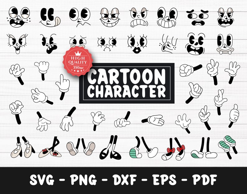 Cartoon Characters SVG Bundle (47 SVG, PNG & More) Instant Download ...