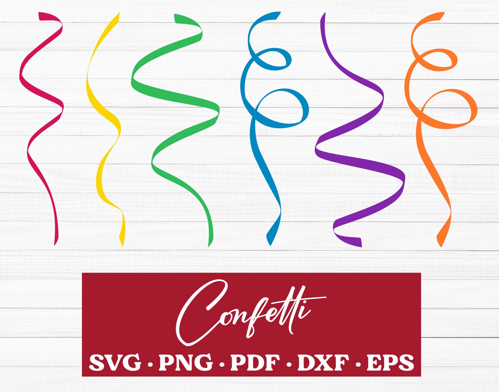 Colorful Confetti Streamers Svg Confetti Svg Party Streamer - Etsy