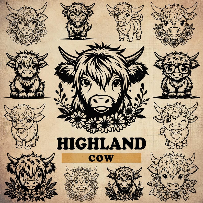 Highland Cow SVG, Baby Highland Cow Svg, Highland Cow Png, Highland Cow ...