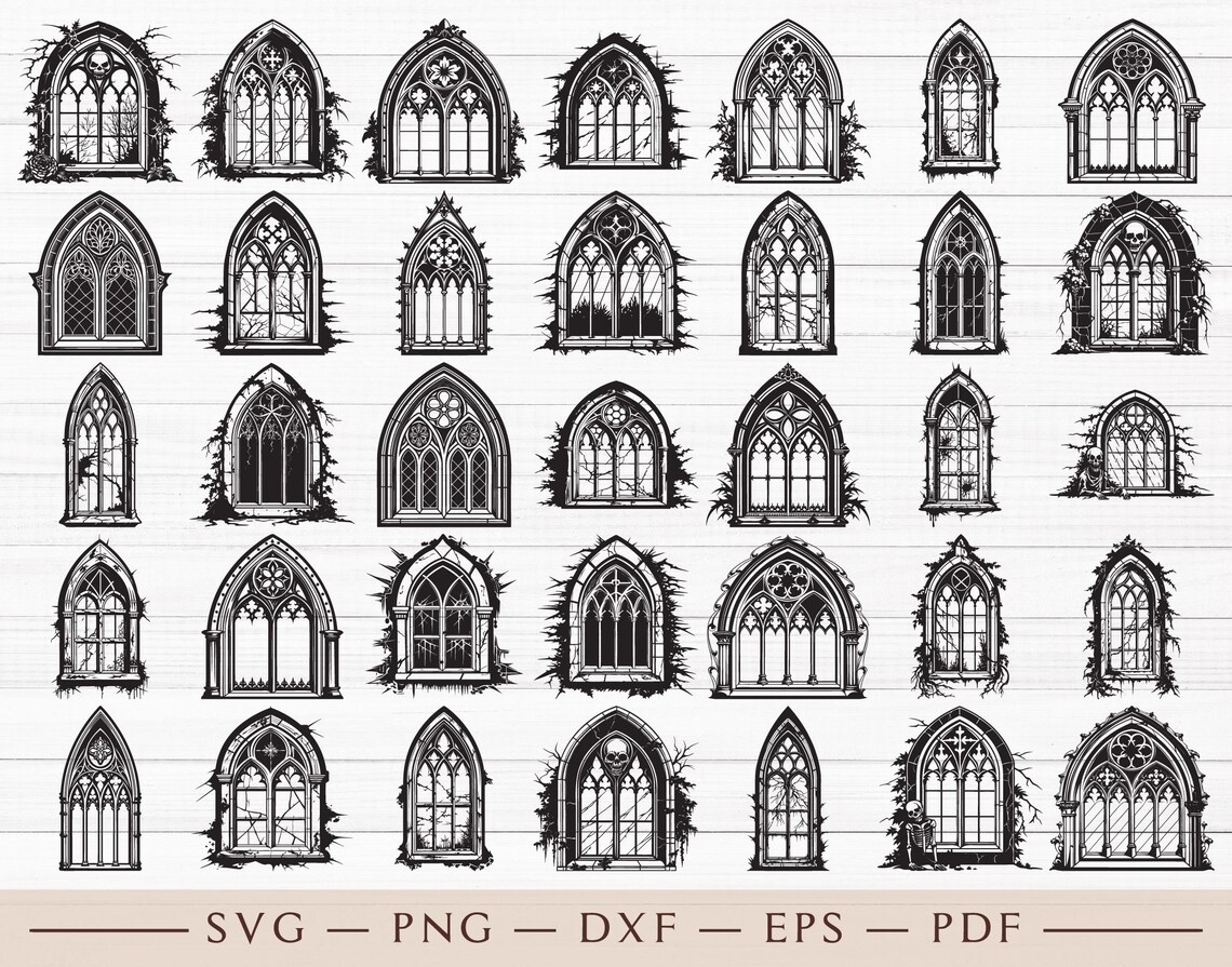 Gothic Window SVG, Gothic Architecture Svg, Gothic Art Svg, Gothic ...