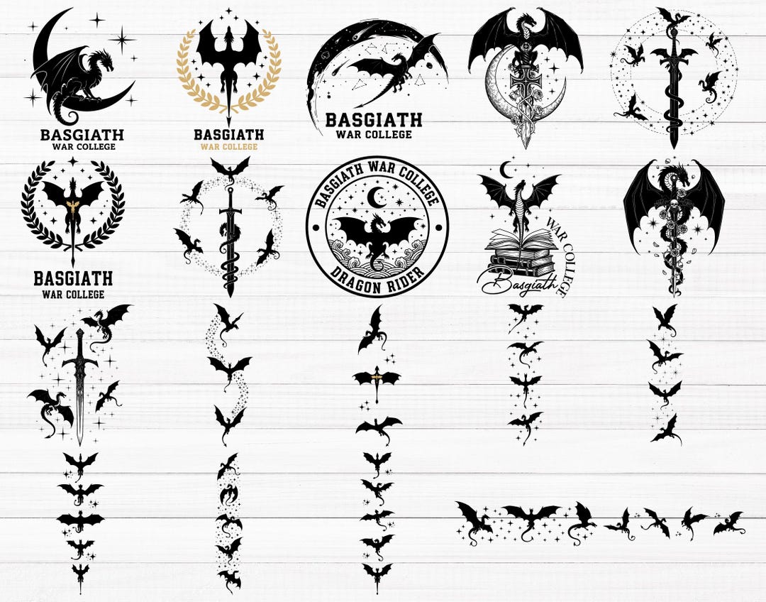 Fourth Wing SVG Bundle, Basgiath War College, Dragon Rider (40 SVG ...