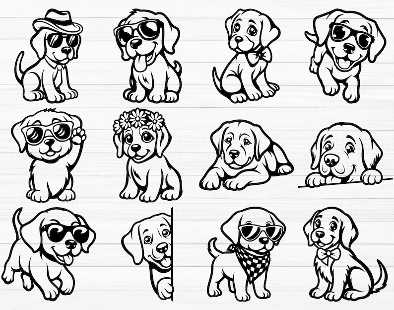 Cute Labrador SVG Bundle, Funny Dog Clipart PNG, Puppy Vector for ...