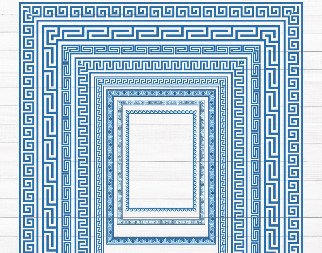 Greek Decorative Border SVG, Greek Frame Svg, Greek Key Clipart ...