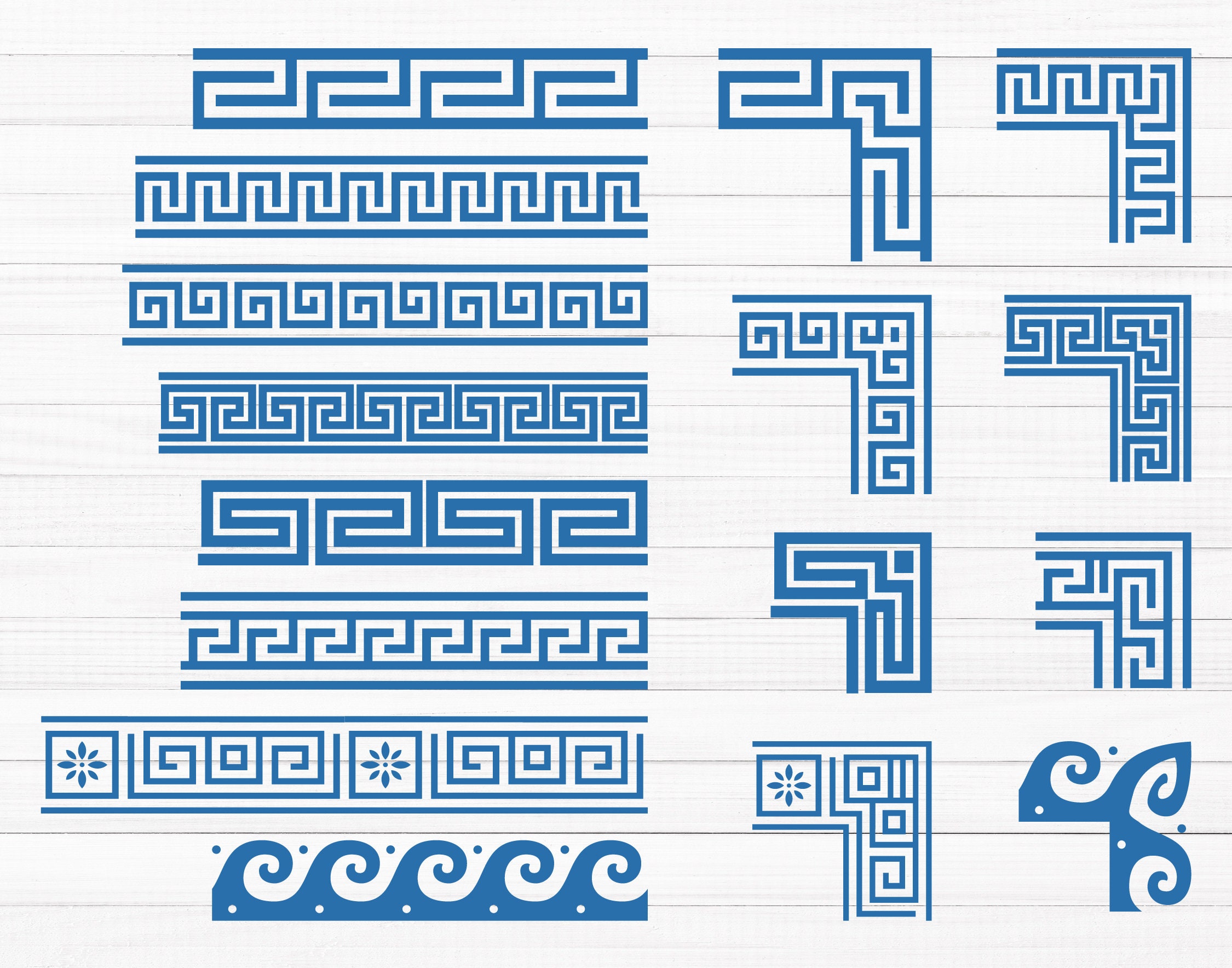 Greek Decorative Border SVG, Greek Frame Svg, Decorative Elements ...